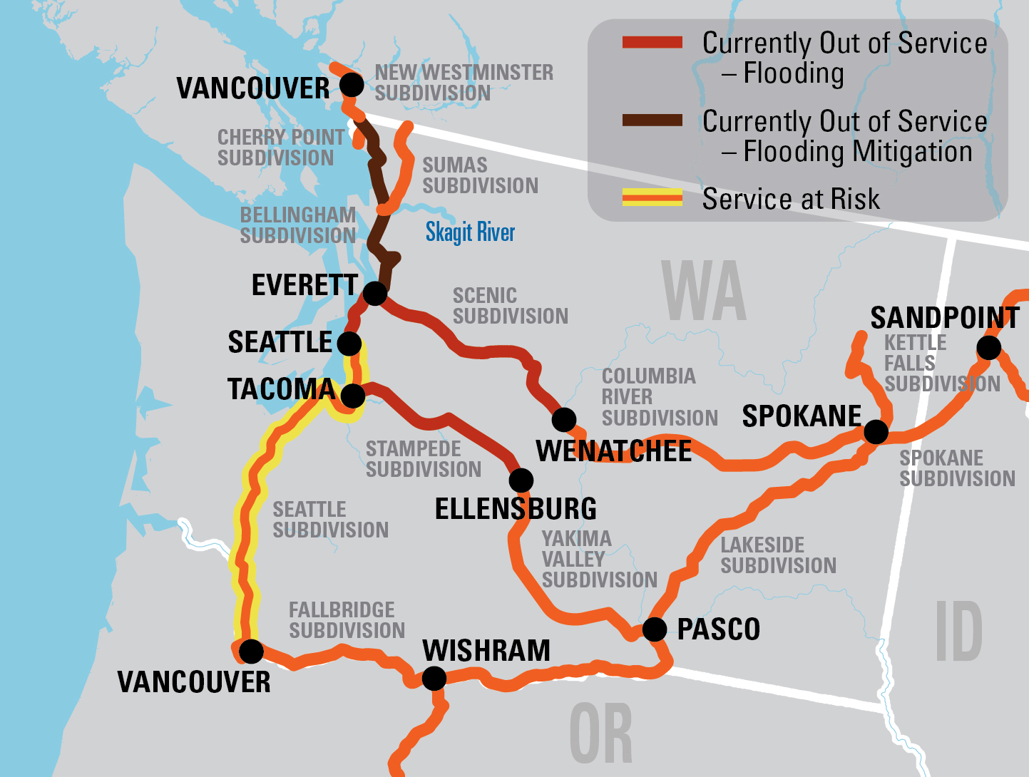 Major Flooding Impacting BNSF Operations in the Pacific Northwest ...